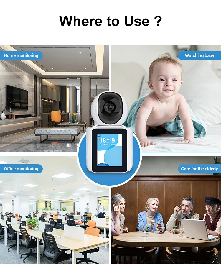 2k Hd Wifi Wireless Remote Control For Baby Pets Home Security Camera 2 ...