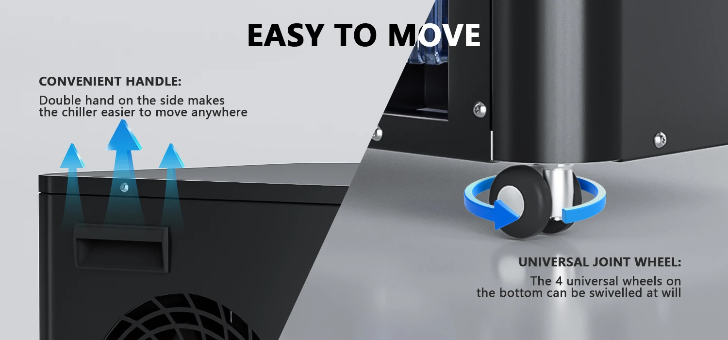 1HP Ice Bath Cold Plunge Chillers - Wifi Control & Water Cooled