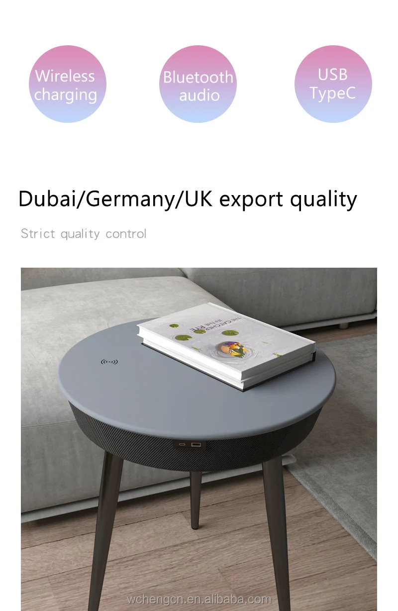 Hot Selling Living Room Smart Furniture With Speaker And Wireless Charger Side Table - Buy Side ...