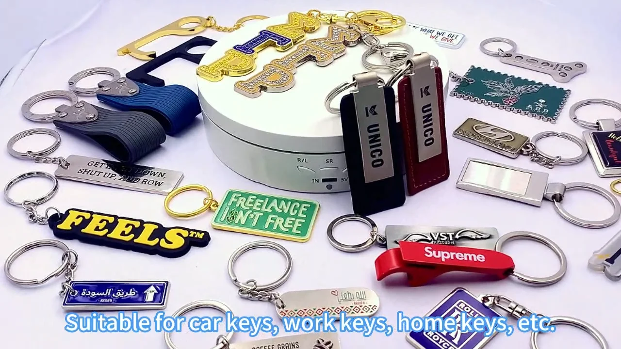 Custom Laser Engrave Your Logo Pu Leather Lanyard Keychain Holder ...