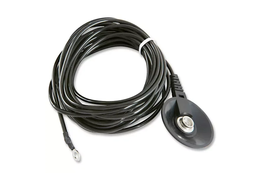 Esd Black Floor Grounding Cord Pu 4.5m Length With 10mm Stud And #4 ...