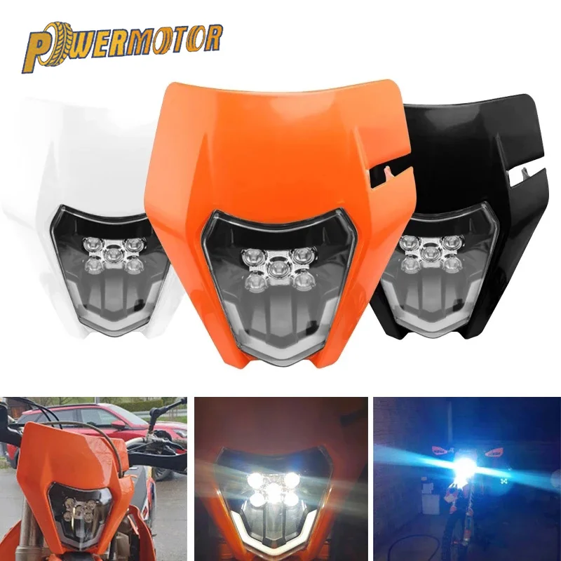 Motorcycle Headlight Fairing Headlamp E8 Emark 12v Led For Ktm Sx Sx-f ...