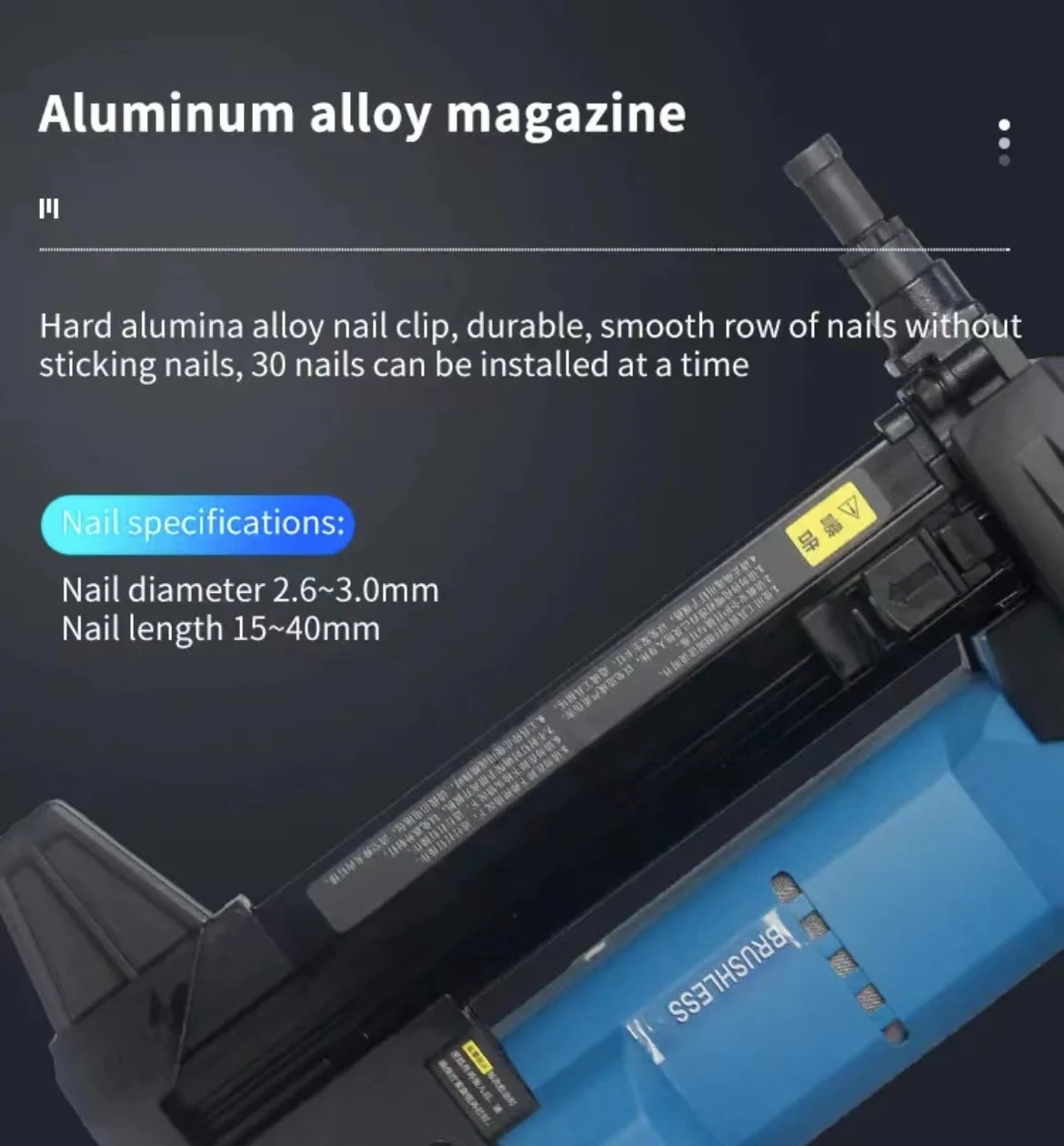 Nailtask Dccn100x2 Blue Electric Charging Nail Gun For Concrete Strong ...