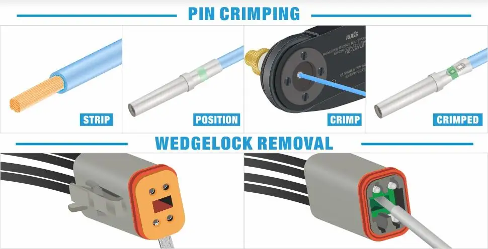 Deutsch Dtp Waterproof Electrical Wire 2pin 4pins 14-12awg Male Female ...