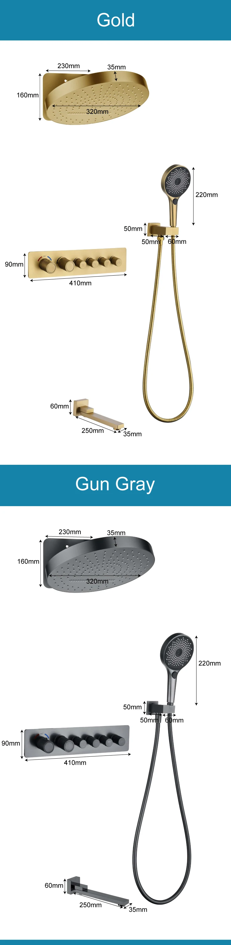 Multifunction Bath Wall Mounted Concealed Waterfalls Bathroom Douche ...