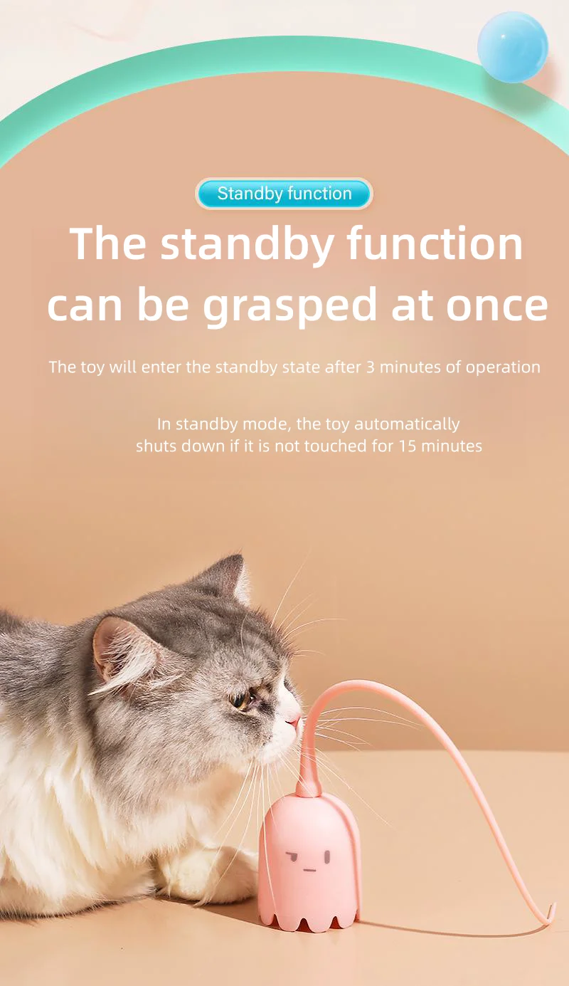Pet Smart Little Magic Tail Tickling Cat Stick Silicone Tail Automatic ...