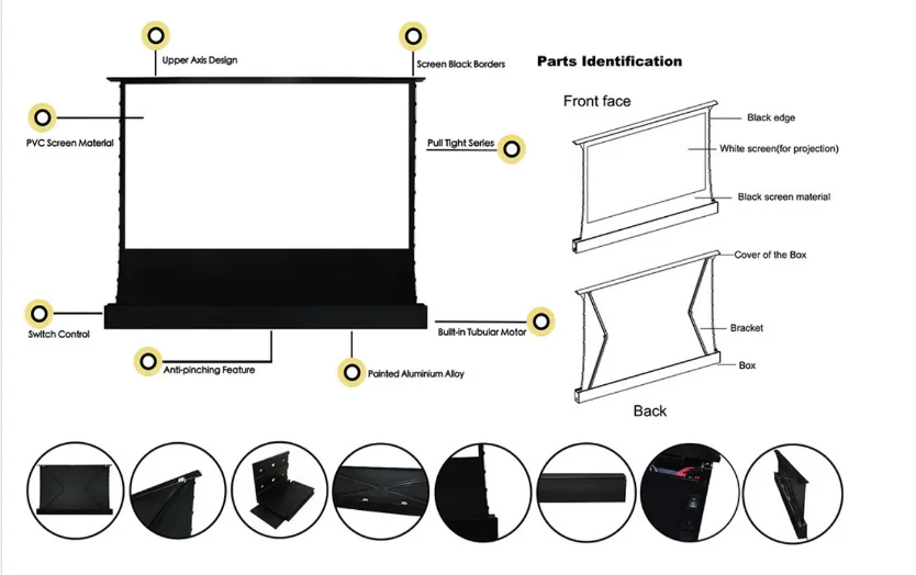 120 Inch Motorized Floor Rise Alr Projection Screen With Customized ...