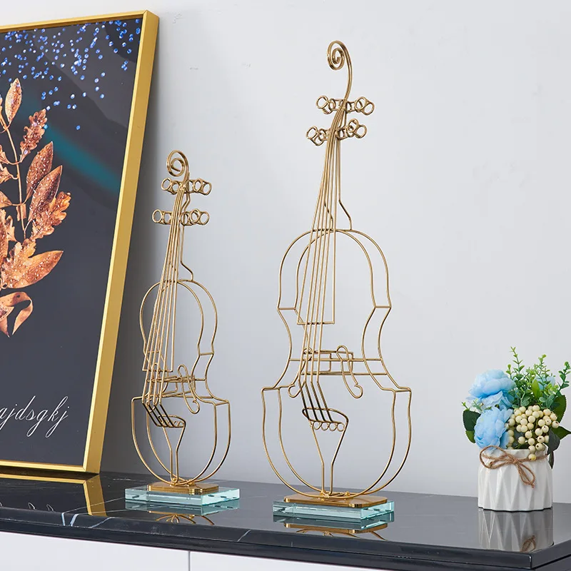 Luxury Table Decorations Metal Art Violin Decor Violin Sculpture ...