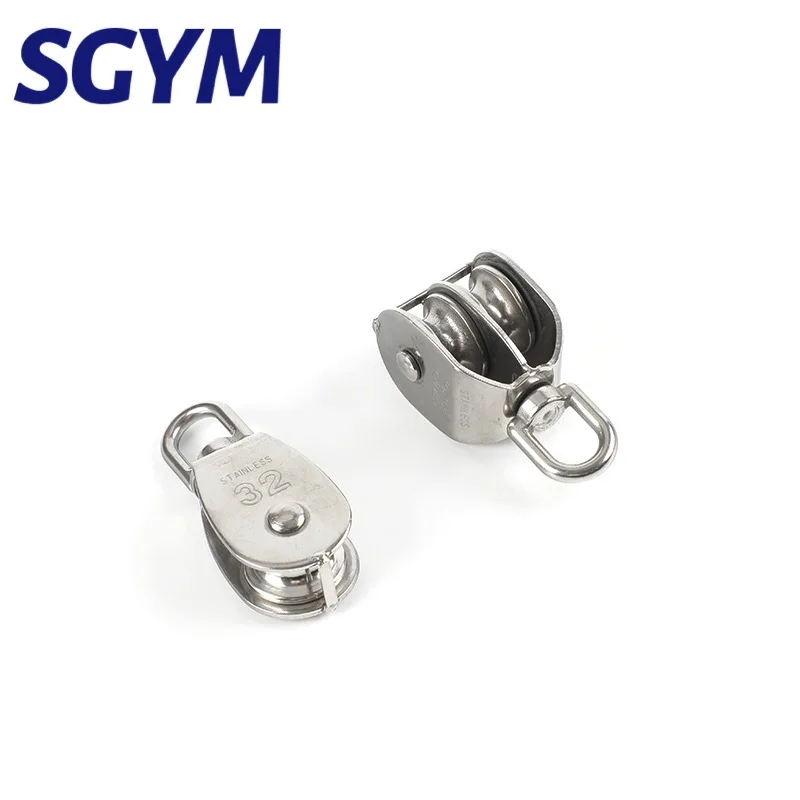 304/316 Stainless Steel Double Pulley Wire Rope Single Or Double Wheel ...