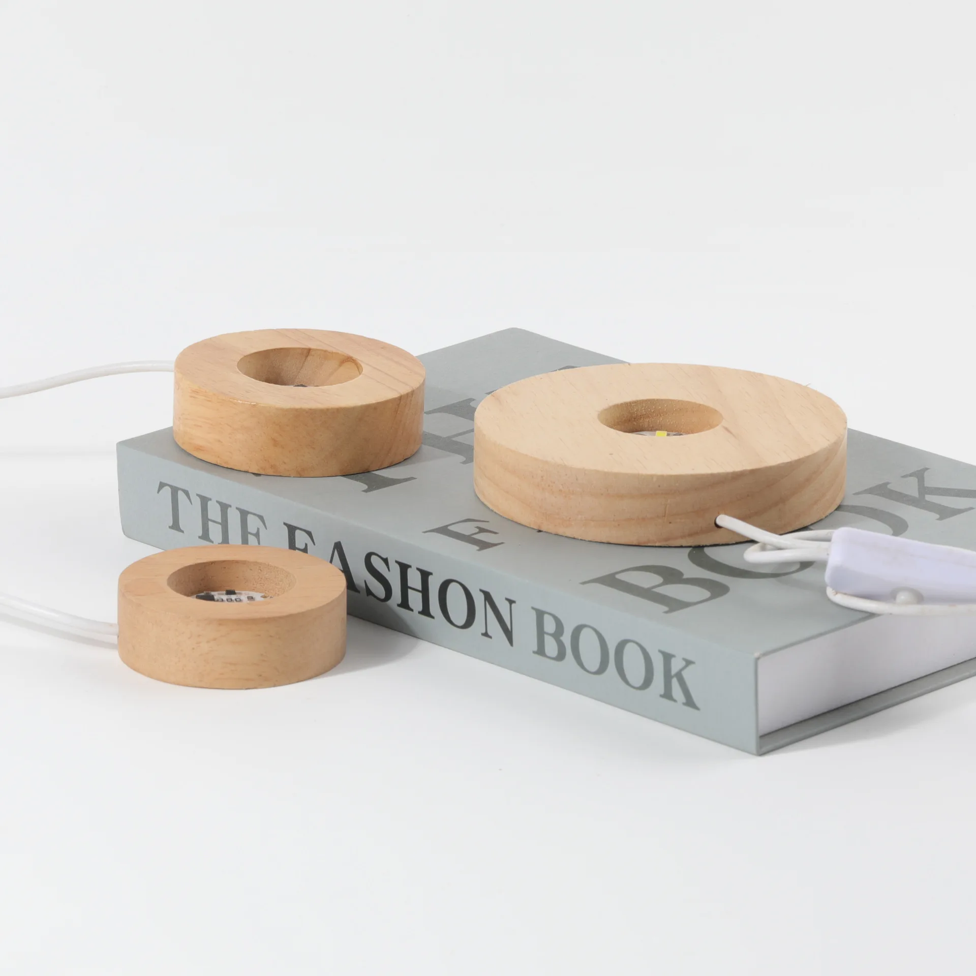 New Design 3d Wood Led Light Rechargeable Crystal Ball Lamp With Wooden ...