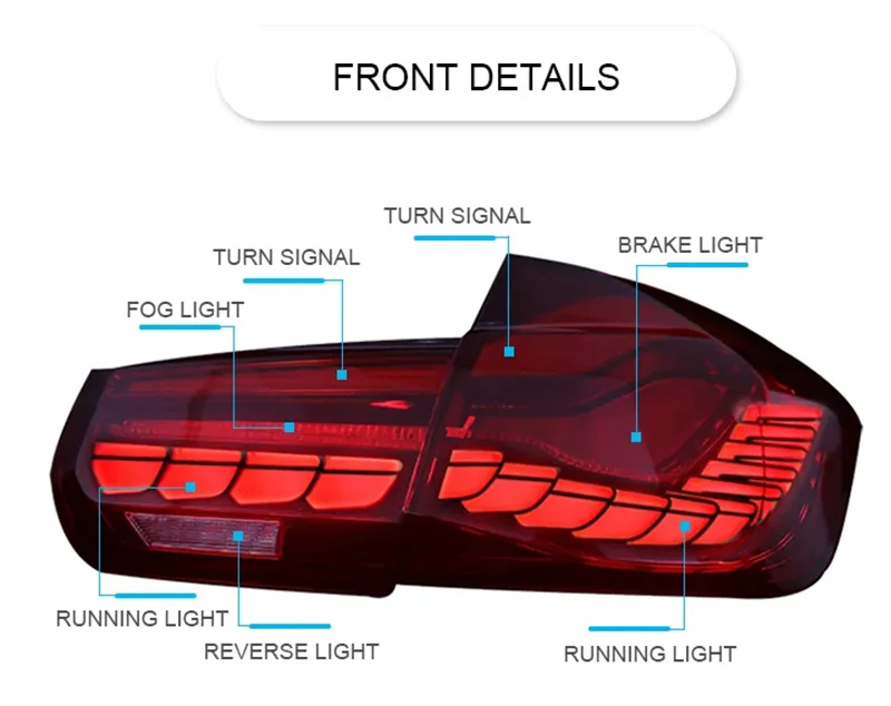 SJC Auto Car Parts Tail Lights for BMW 3 Series F30 F35 2012-2018 ...