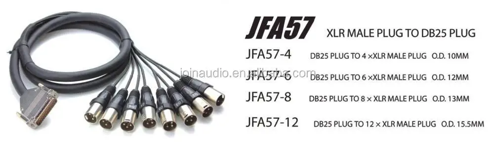 8-channel XLR Male-Inch TSR Male Adapter Connector Snake Cable (JFA10)