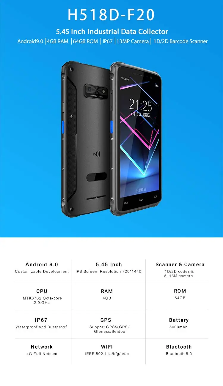 Mobile Pda Device Android 13 Wifi,4g,Android Barcode Scanner Handheld ...