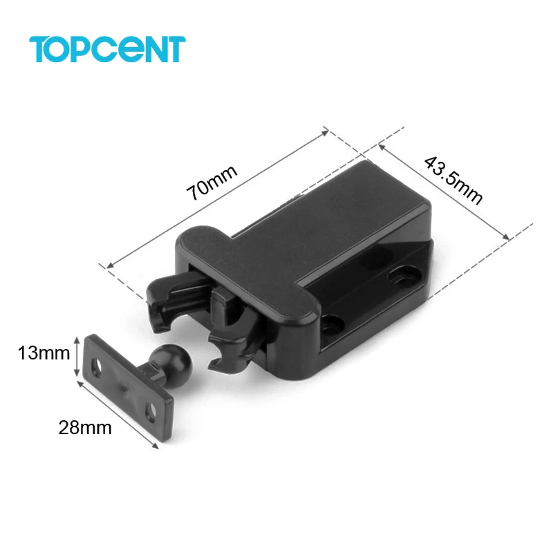 Topcent Plastic Push To Lock Latch & Nylon Release Door Latch Hidden ...