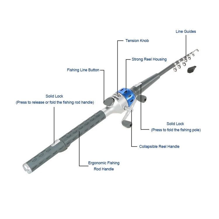 151cm Mini Folding Fishing Rod - Perfect for Portable Angling