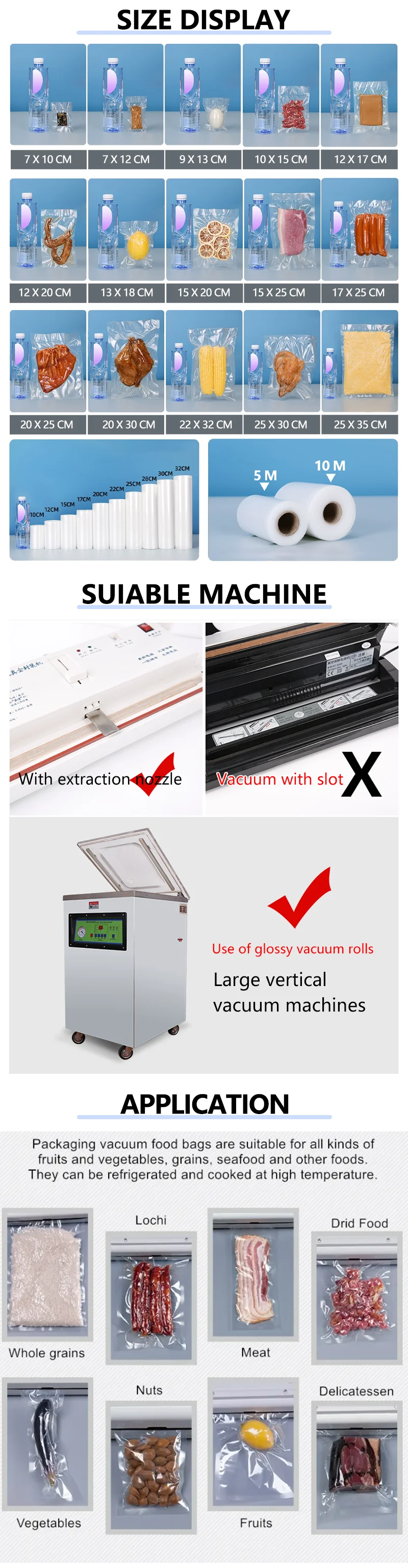 Custom Clear Transparent Nylon Pe Laminated Food Grade 3 Side Seal ...