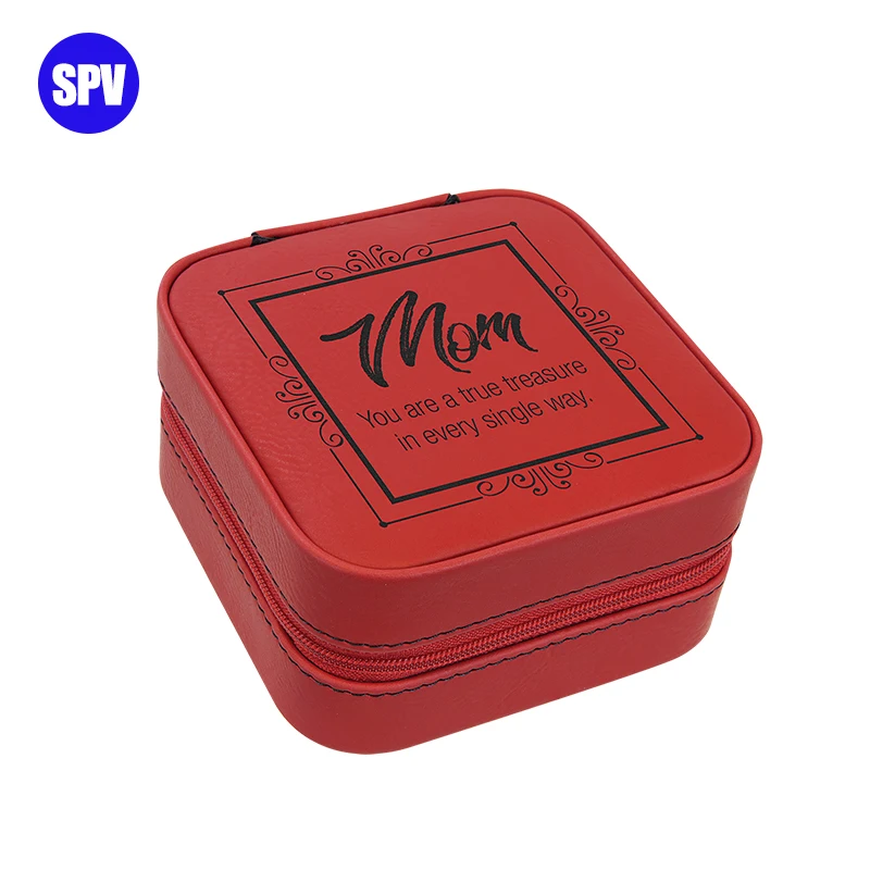 4" X 4" Red Leatherette Blanks Jewelry Gift Box For Laser Engraving ...