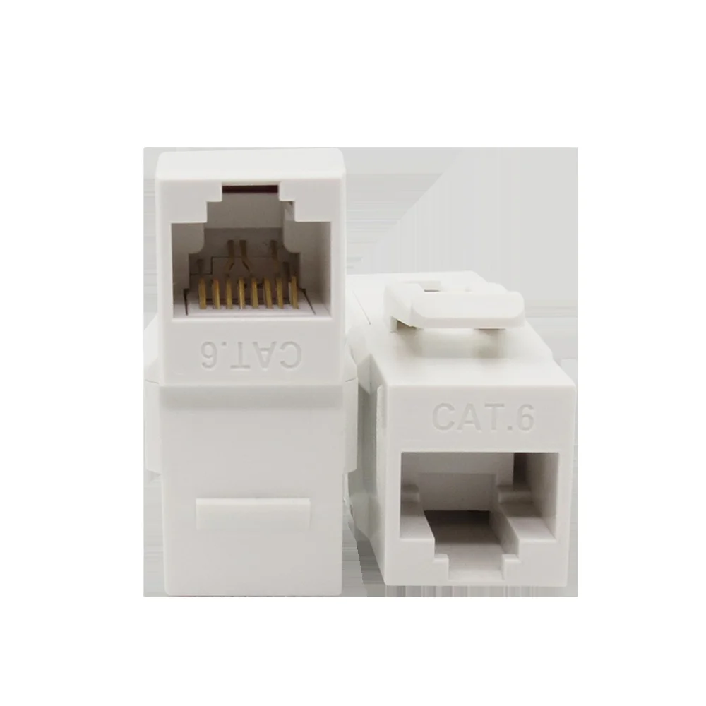 Rj45 Cat6/cat6a/cat7 8p8c 180 Degree White Inline Coupler Cable ...