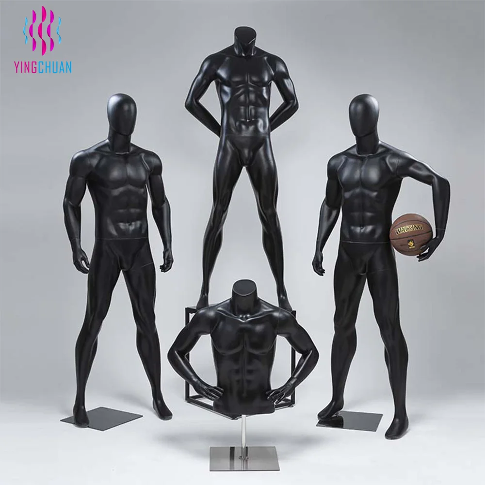 Shop Our Male Muscle Sports Mannequin - Matte Black Fiberglass