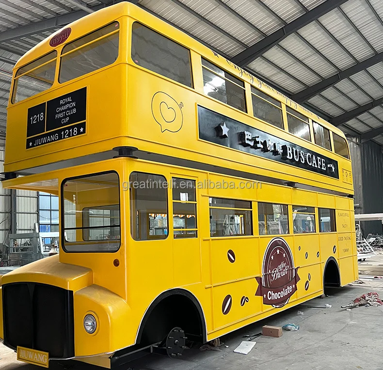 Double Decker Bus Coffee Shop Foodtruck Food Kiosk Van Ice Creamtruck ...