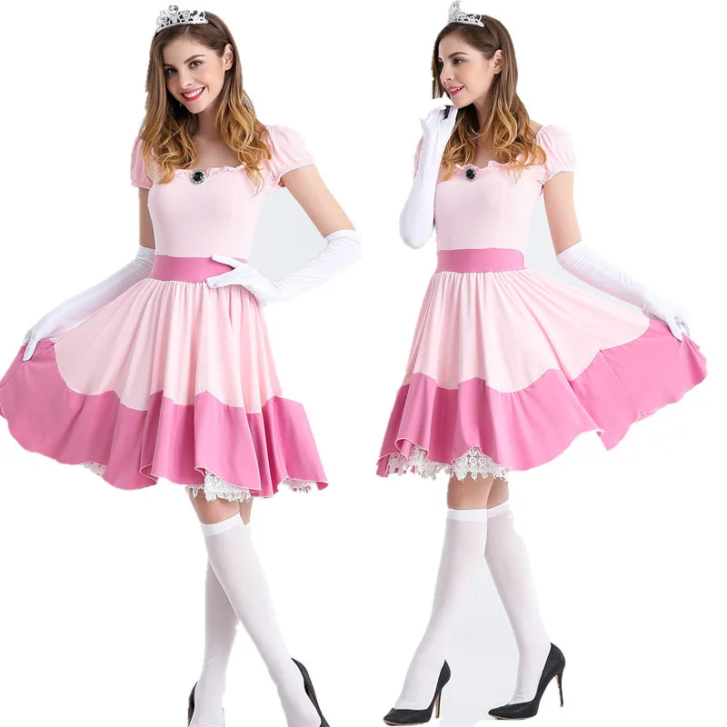 Deluxe Adult Princess Peach Costume Women Princess Peach Super Brothers ...