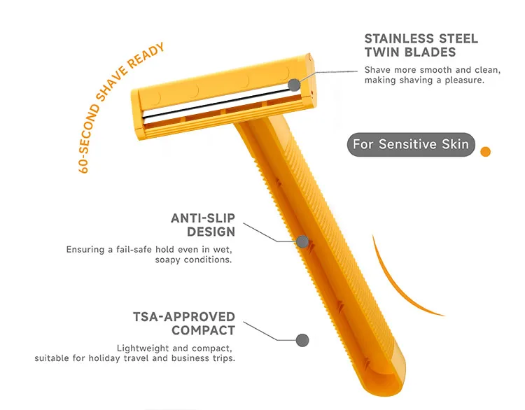 HAOWELL F07201 Men's Twin Blades Shaving Razor Wholesale Manual ...