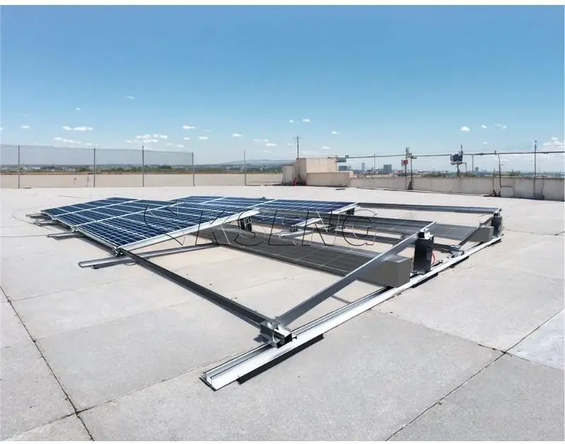 Solar Ballasted Flat Roof Mounting Structure Roof Mount Solar Racking ...
