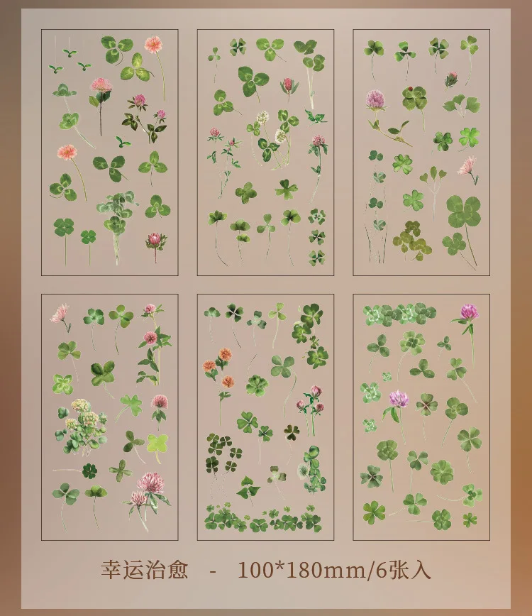 Vintage PVC Natural Plant and Flower Hand Tent Stickers