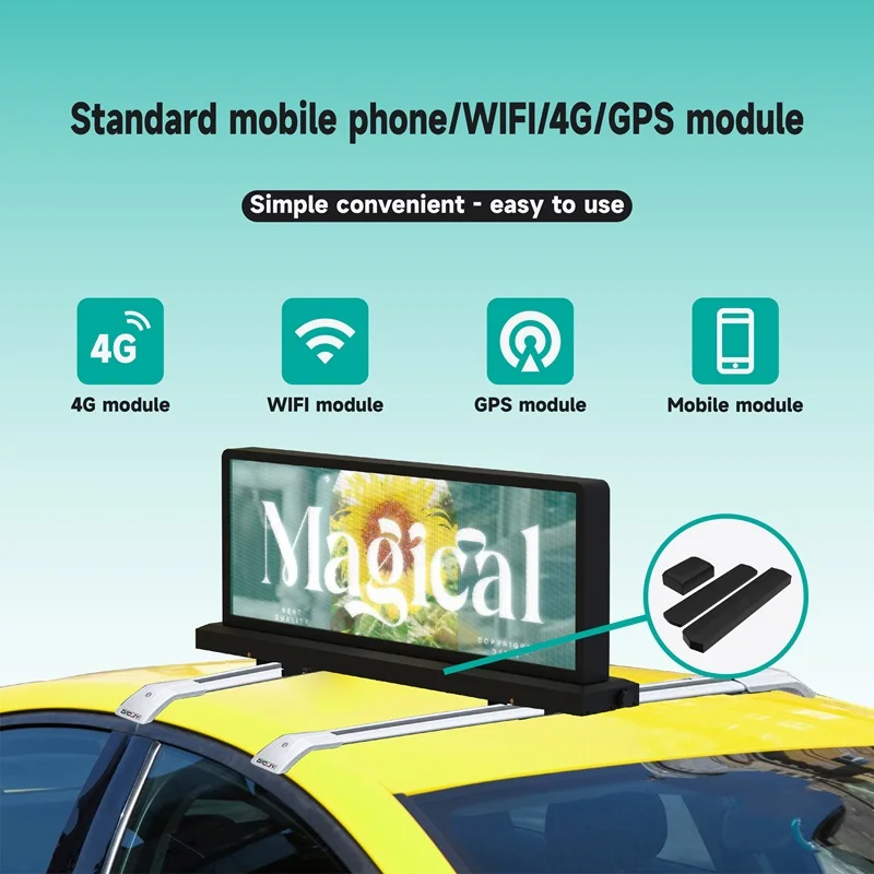 P5 Car Roof Top LED Display High Visibility Impactful Visuals Taxi LED ...