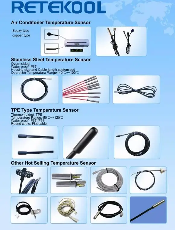 Ntc Thermistor Temperature Sensor Stainless Steel Probe For Accurate