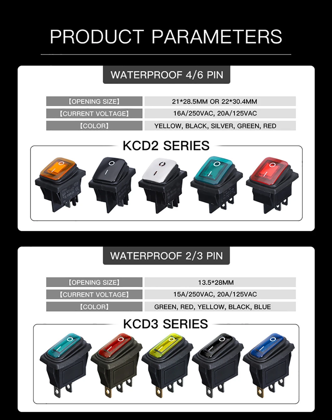 ANHEDA Single-Pole Marine Rocker Switch - Reliable & Durable