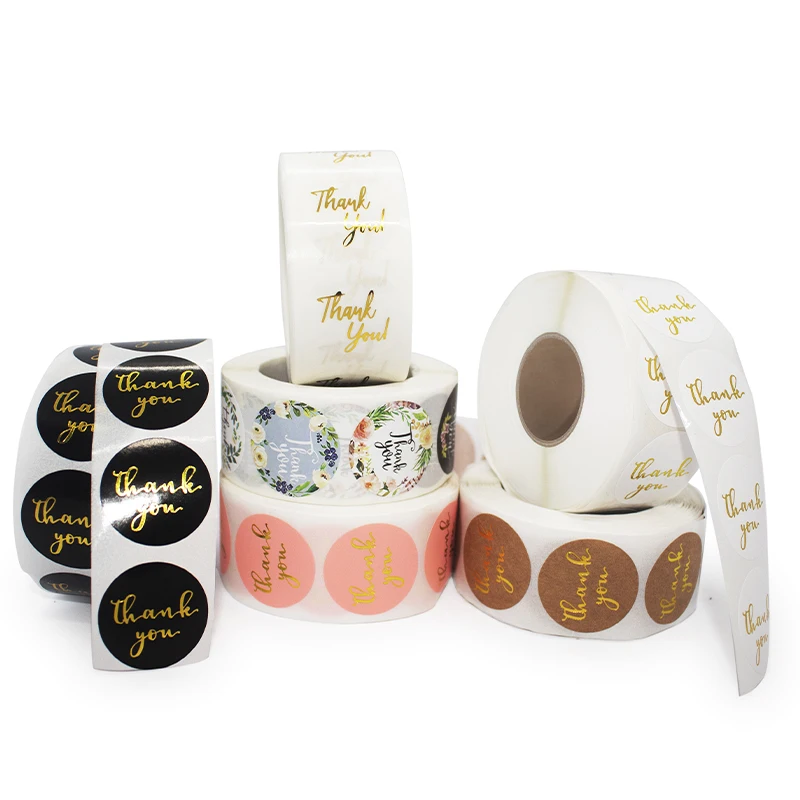 Colorful Printed Pink Color Circle Label Roll Thermal Transfer Round ...