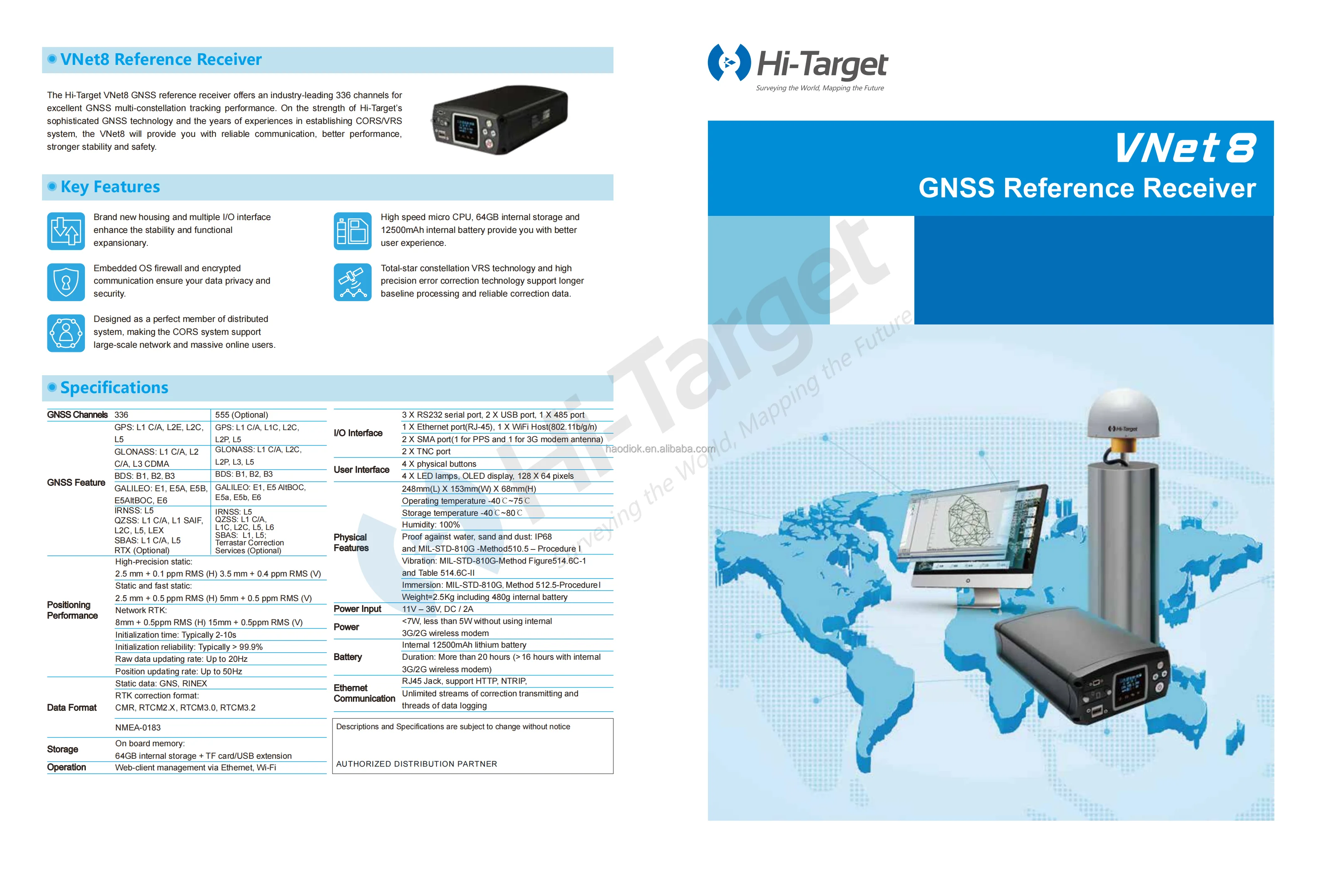 Vnet 9 Gnss Base Station Gnss Receiver Cors Station For Cors/vrs System ...