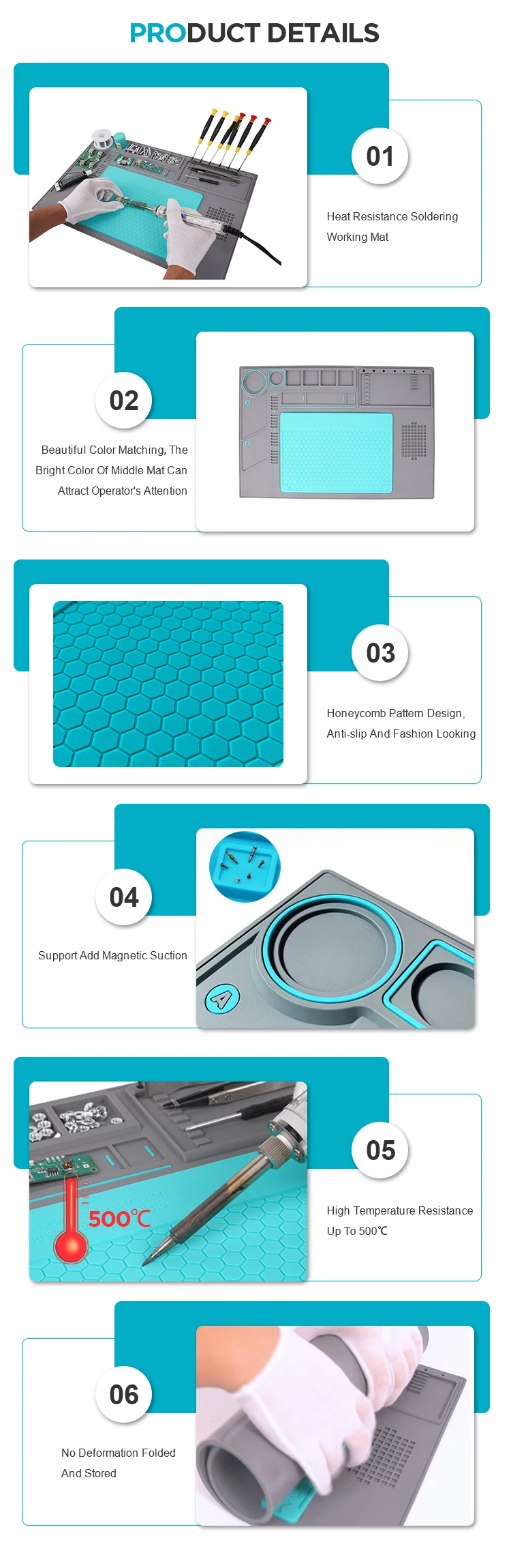 Esd Support Customized Logo Magnetic Silicone Magnet Phone Repair Mat ...