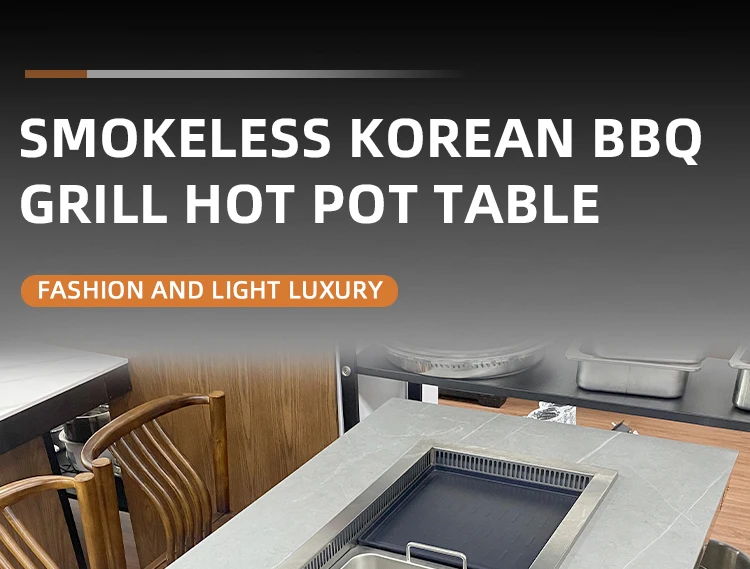 AOBL Korean Barbecue Grill Table - Modern Restaurant Furniture