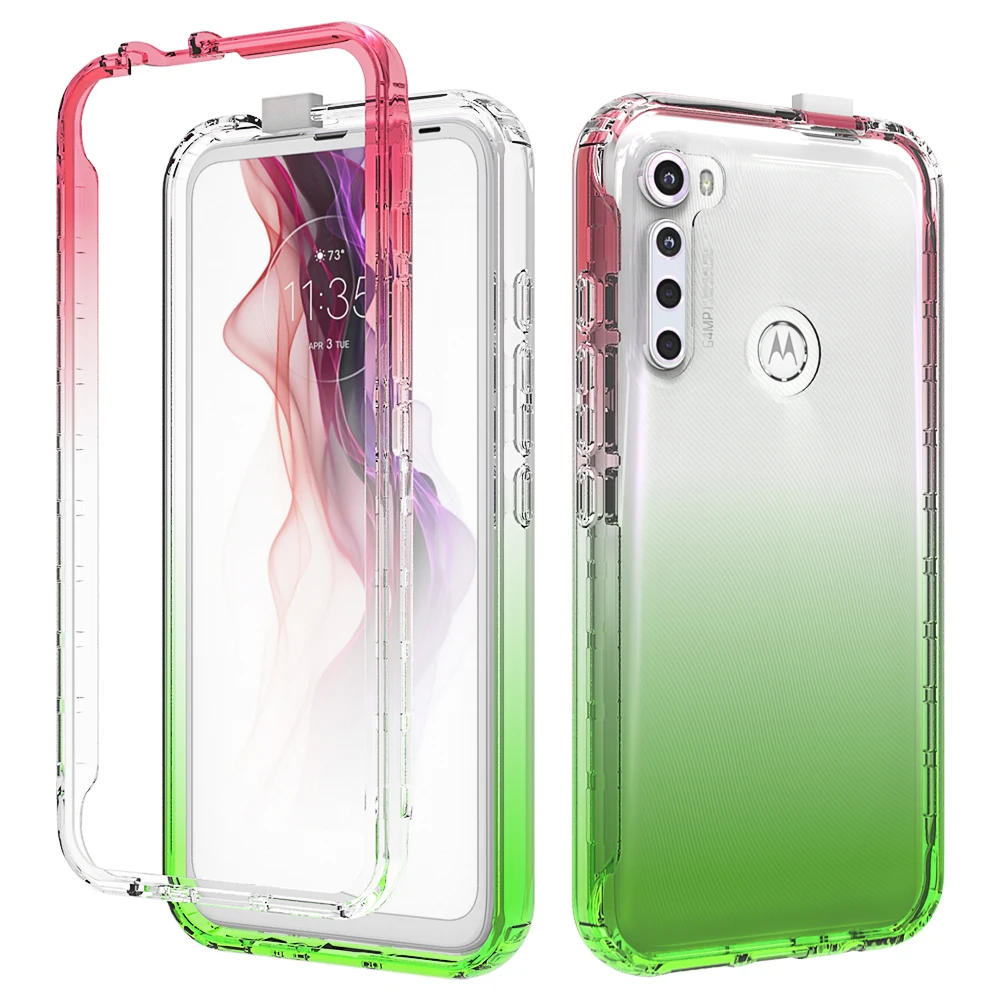 360 Full Protective PC and TPU Back Cover Case for Motorola One Fusion Plus Clear Mobile Phone Case