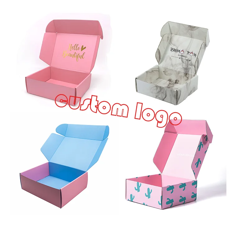 Hwl Custom Design Logo Paper Packing Shipping Clothing Corrugated ...