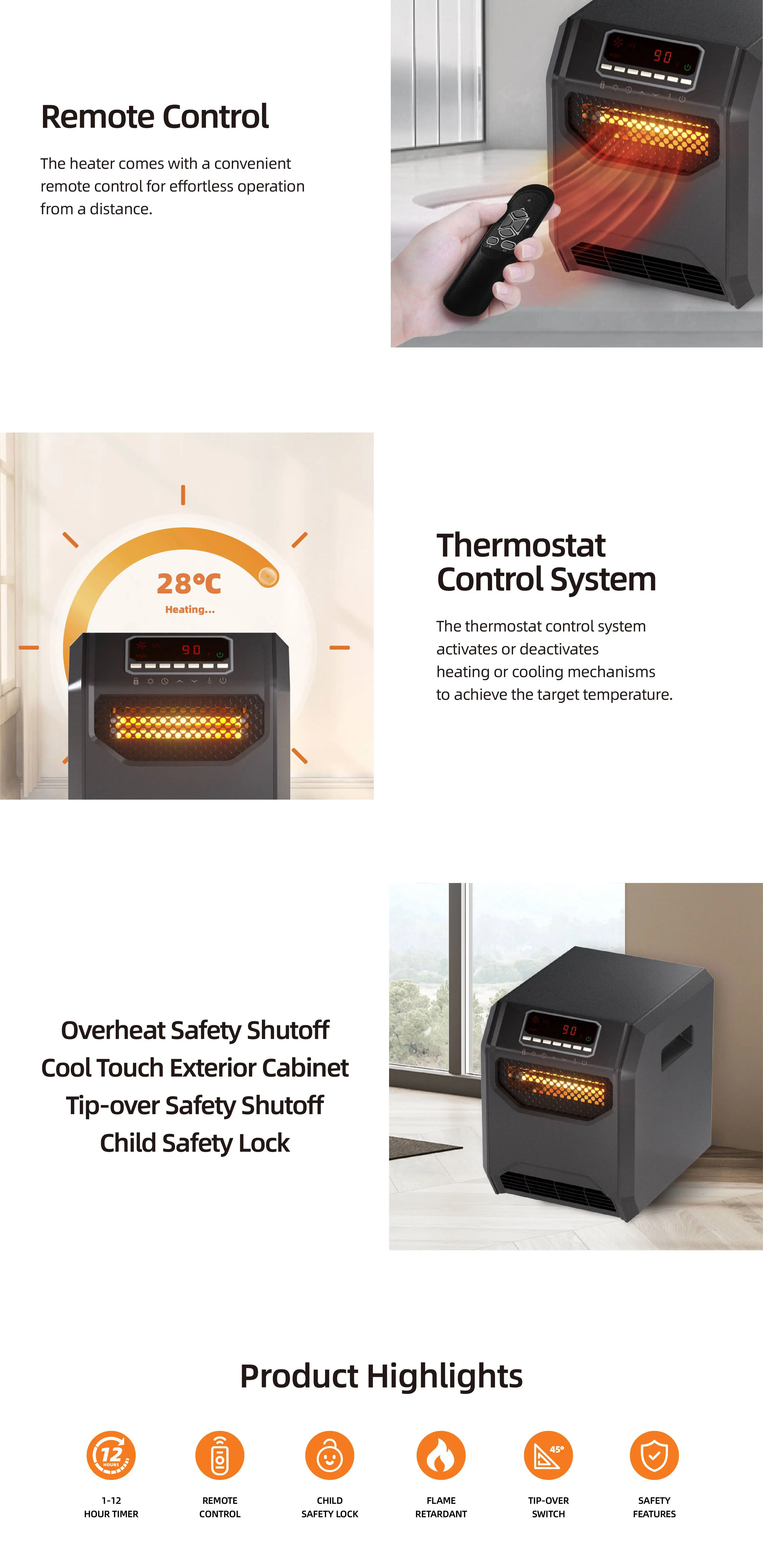 CTUVus 1000W 1500W Fast Heating Indoor Heating Warmer Air Heating ...