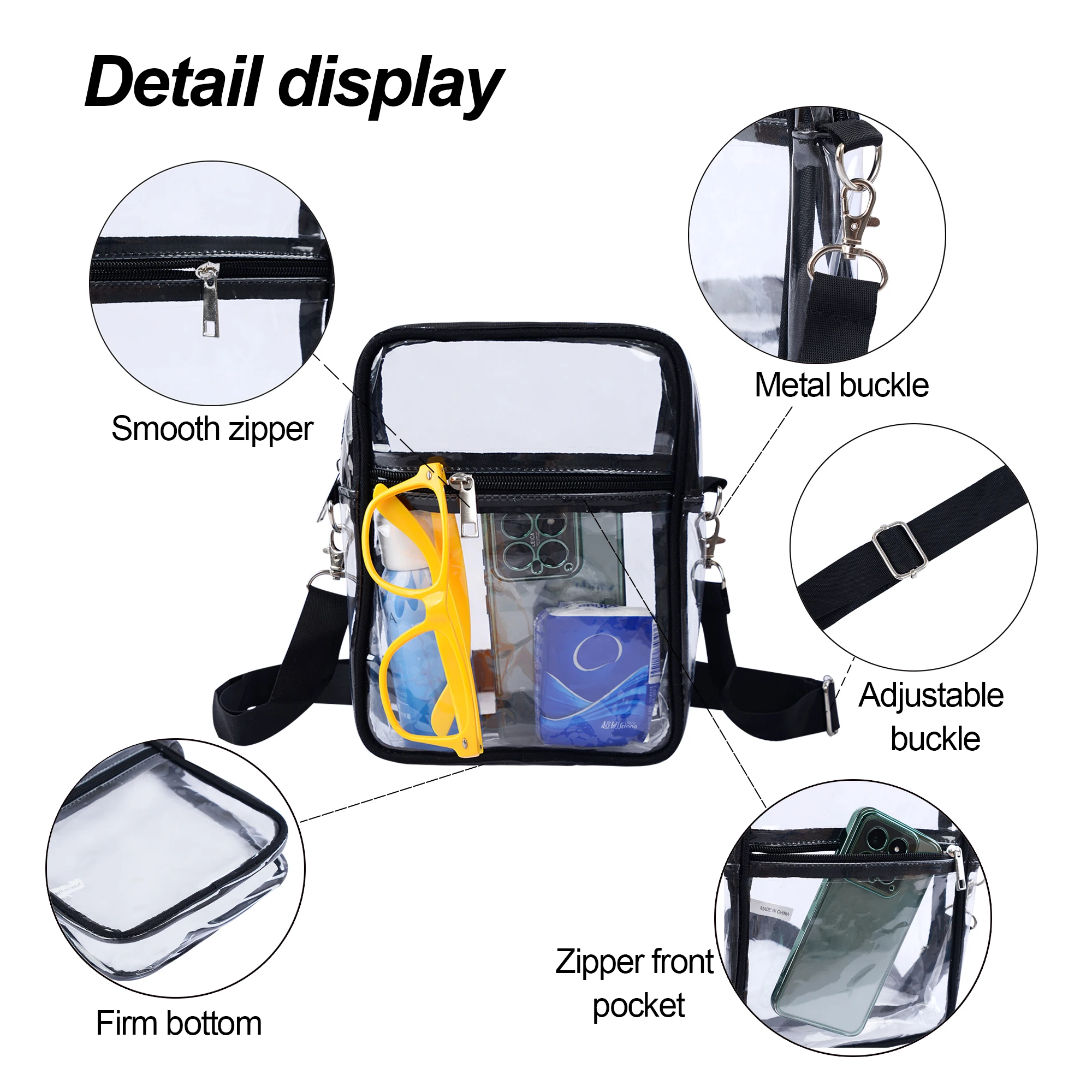 Custom or Wholesale Stadium Approved PVC Shoulder Bag Men Women ...