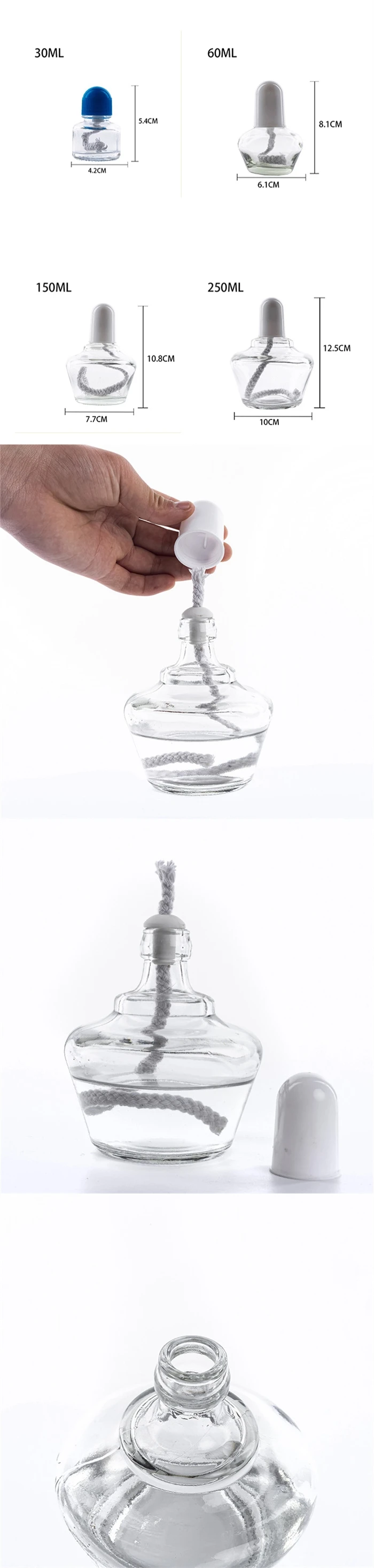 Laboratory 250ml 150ml Glass Alcohol Burner Lamp - Kerelab