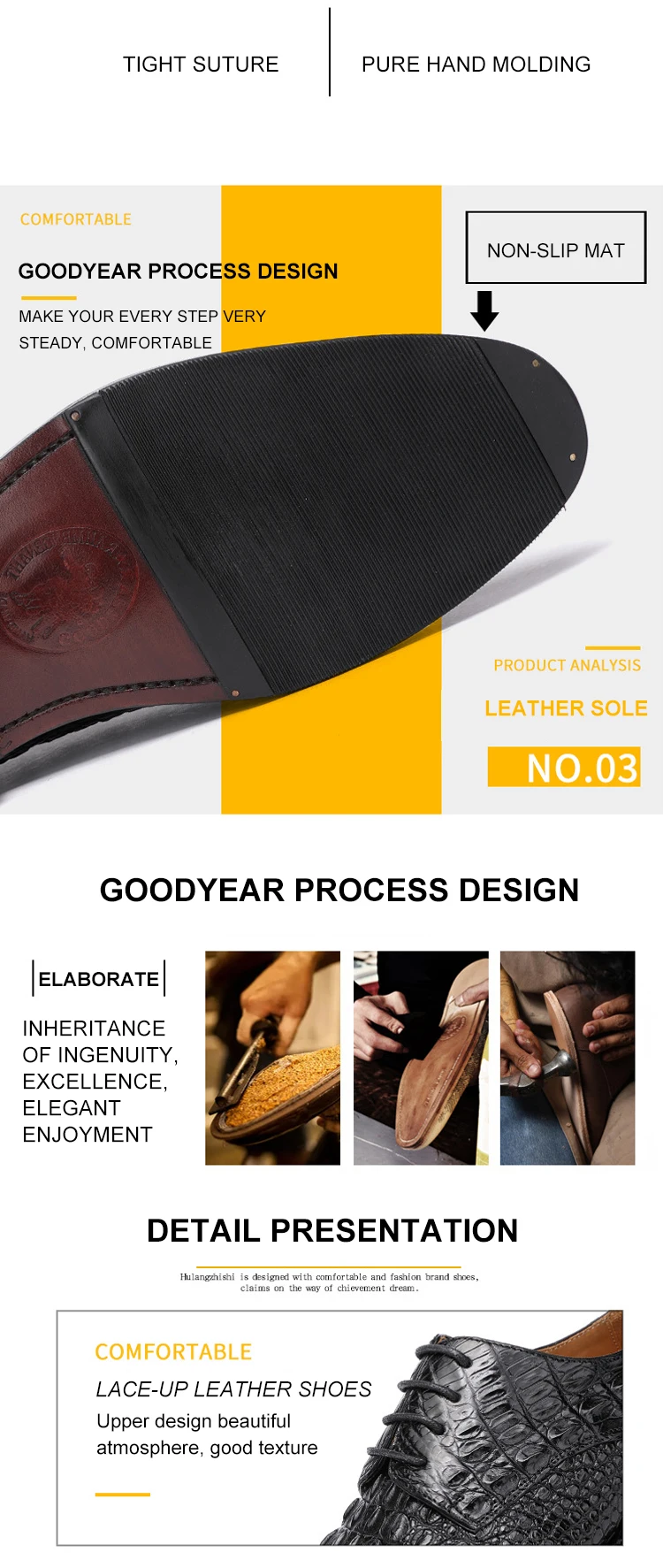 2023 New Siamese Crocodile Genuine Leather Shoes Handmade Goodyear Men ...