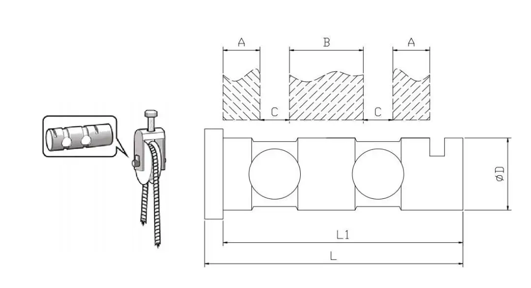 Stainless Steel Bellows Sensor Load Pin Double Ended Shear Axle Pin ...