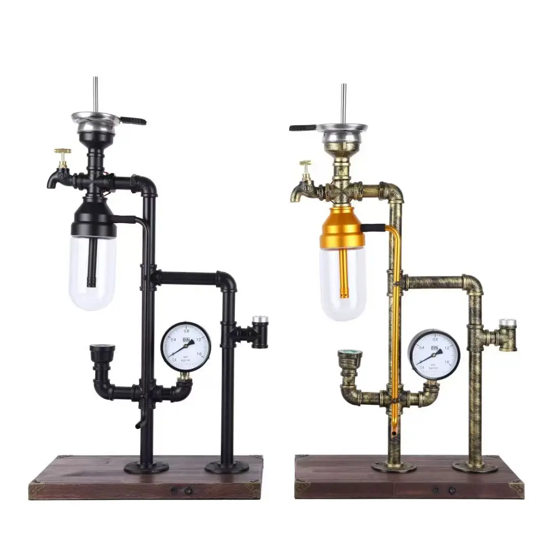 Electric LED Modern Mirror Hubbly Bubbly Shisha Hookah Set Narghile ...