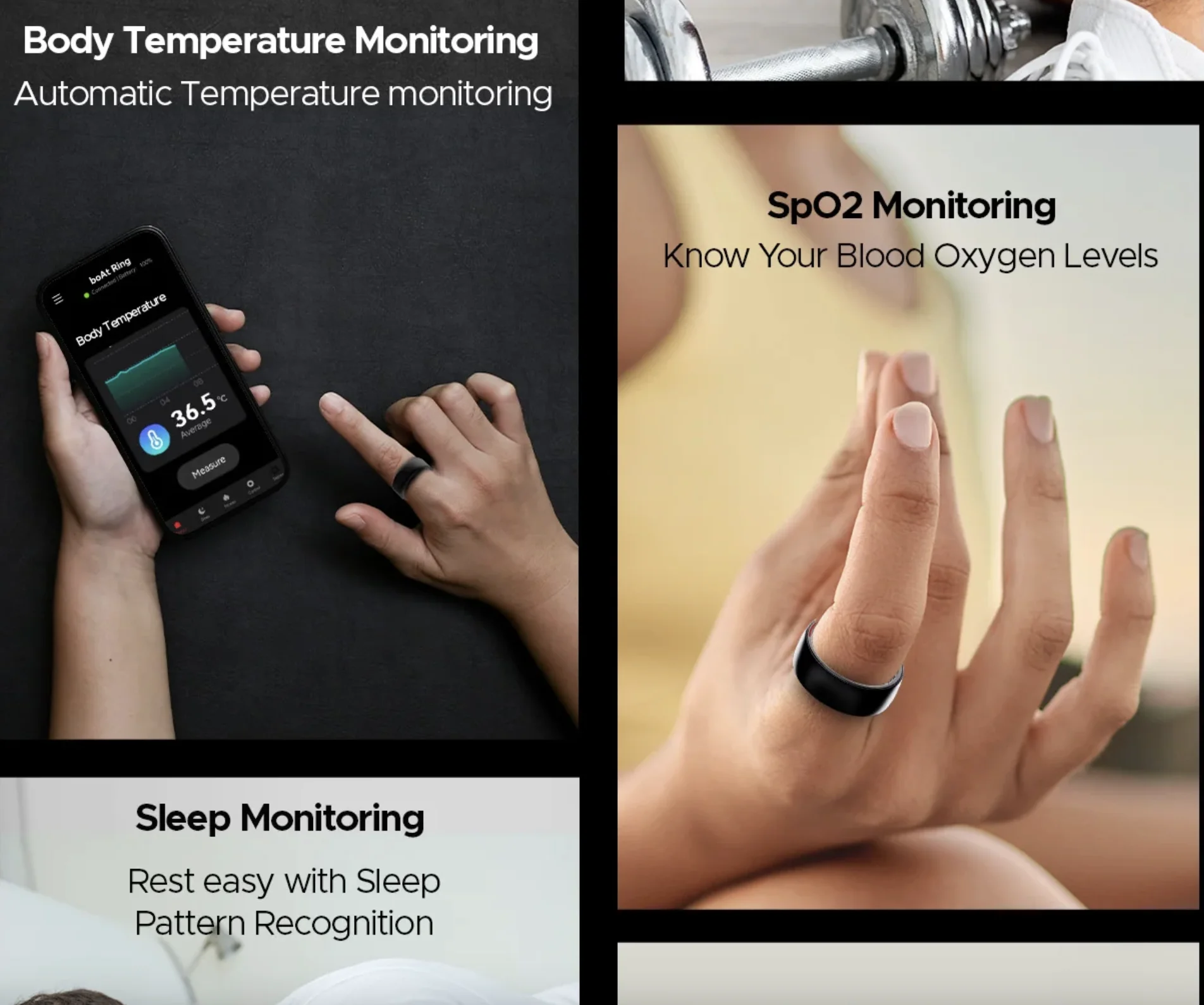 Blood Oxygen Activity Tracking Smart Health Monitor Ring Fashion Custom ...