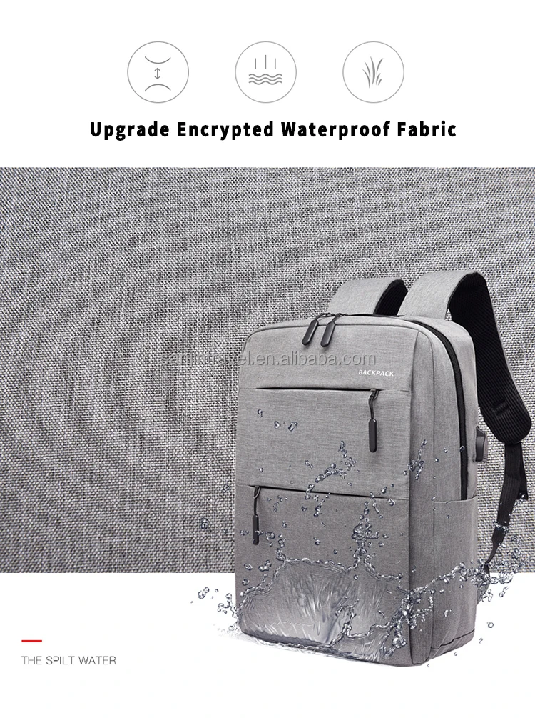 Funky Laptop Bags for Teen - Fashion Grey Waterproof Backpack