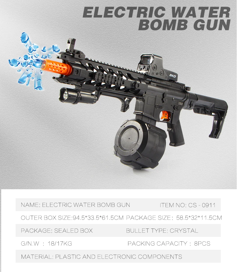 M4 Hypervenom Crystal Bullets Toy Blaster Electric Water Gel Shooter ...