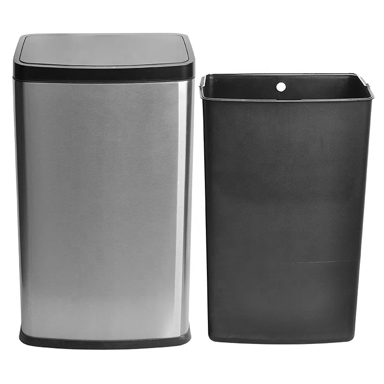 40L Kitchen Smart Touchless Dustbin Garbage Bins Stainless Steel Sensor ...