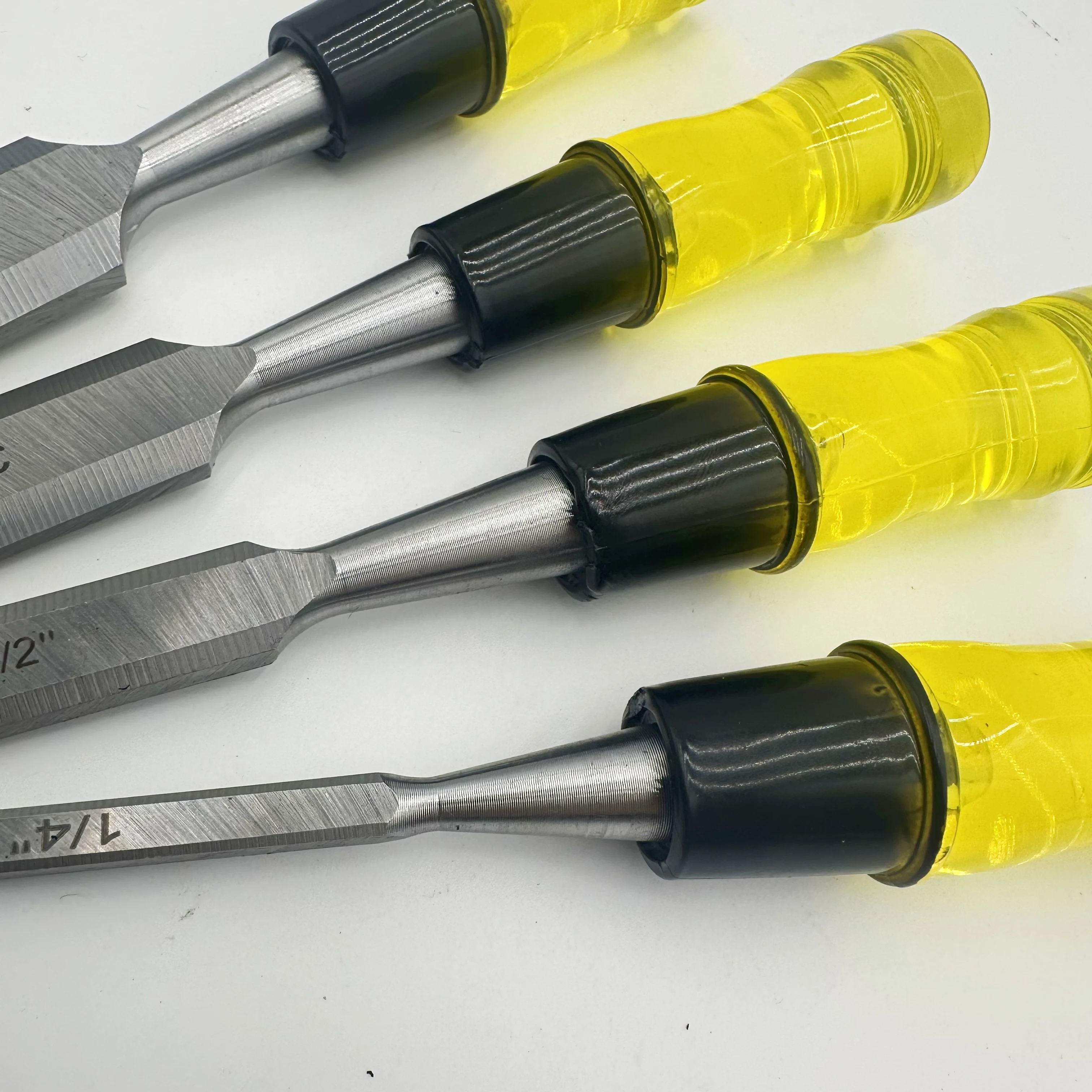 Industrial Grade Transparent PVC Handle CR-V Wood Chisel 4-Piece Set ...