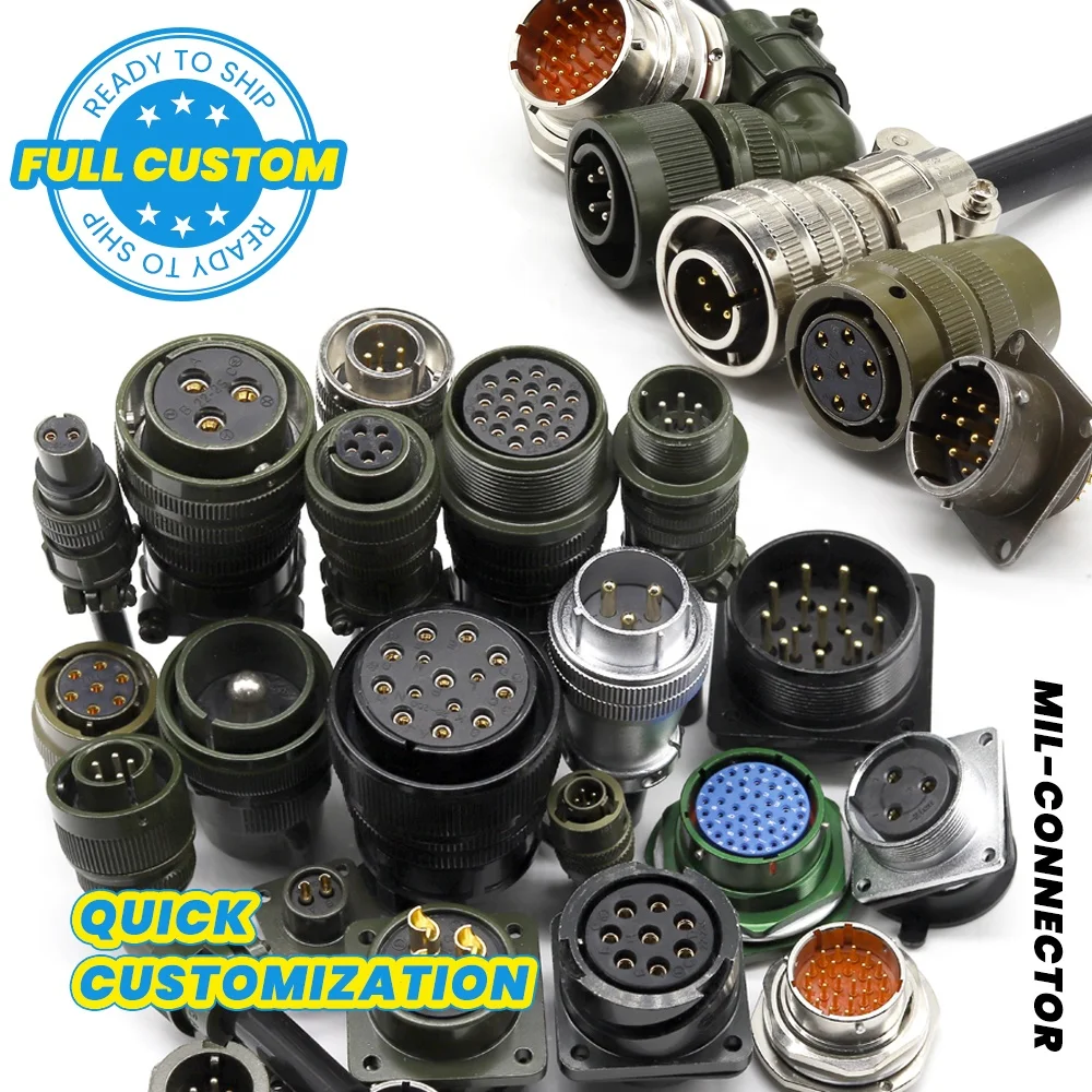 High Voltage Connector Mil-c 5015 Ms3016a 28-20p 14pin Male Plug And ...