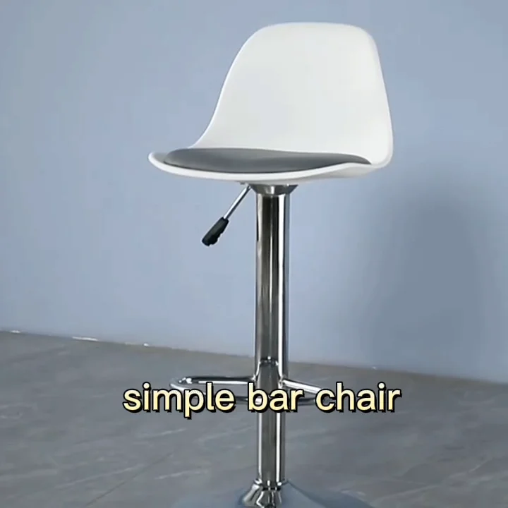 Adjustable Height Gas Rod Plastic Scoop-seat Padded Bar Stool Swivel ...